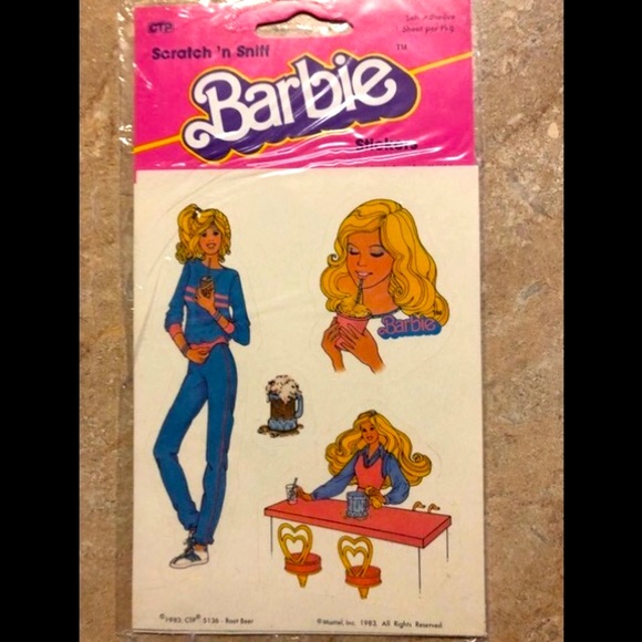 Office | Vintage Barbie Scratch N Sniff Stickers Root Beer Rare | Poshmark